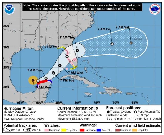 Hurricane Milton Updated Path, Track as Storm Becomes Category 5 - Newsweek
