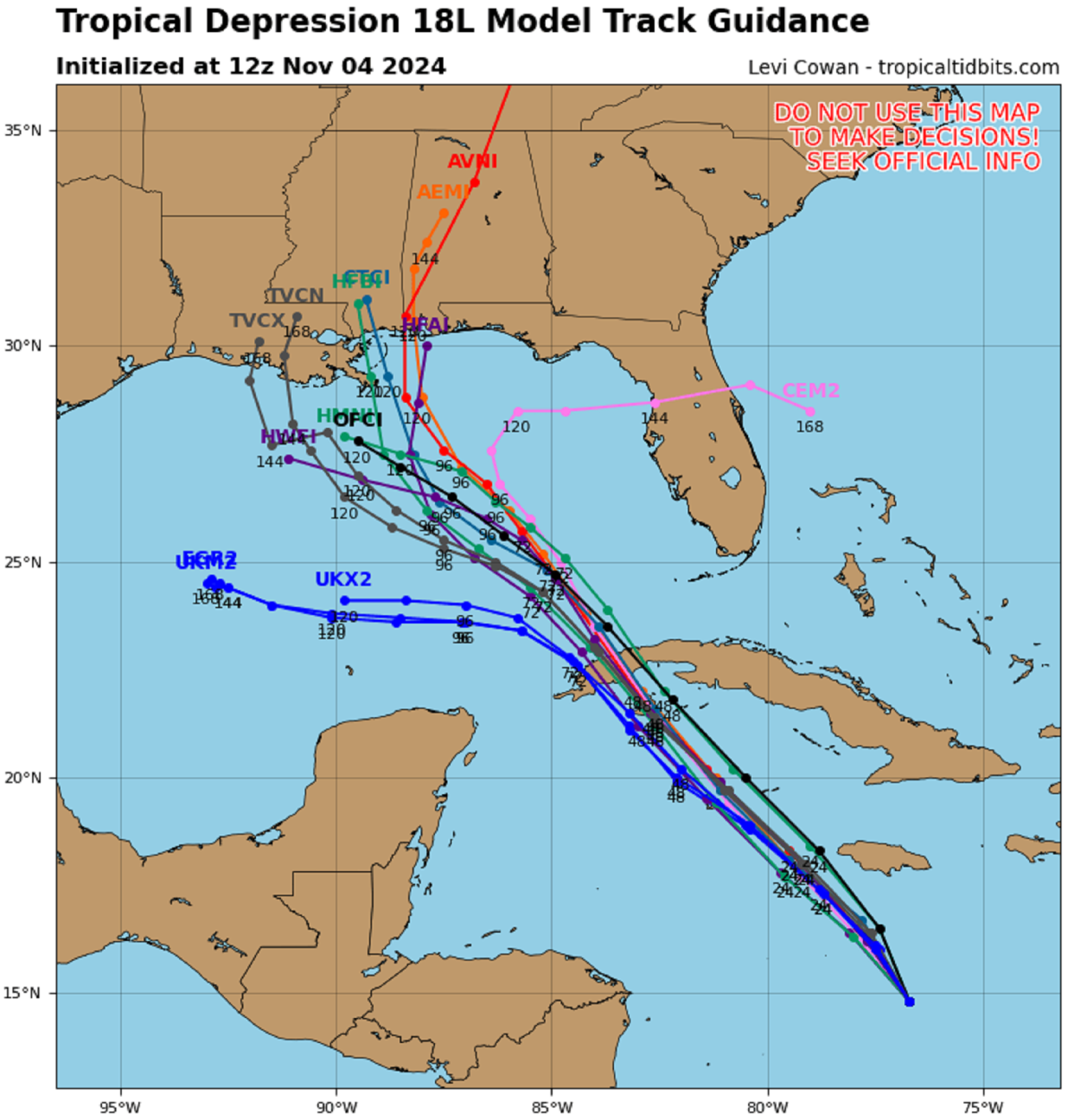Tropical Storm Rafael Spaghetti Models Ahead of US Election - Newsweek
