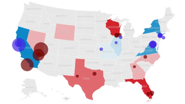 Map Shows Where Harris, Trump Campaign Donations Came From - Newsweek