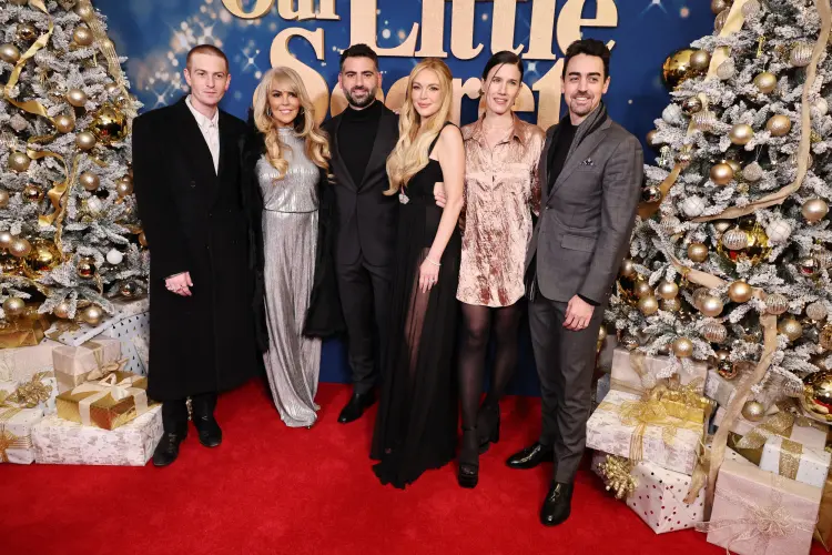 Lindsay Lohan, Bader Shammas Enjoy Parents' Night Out in Rare Red ...