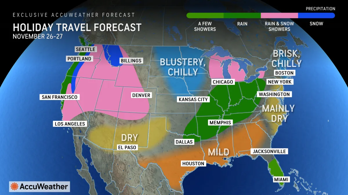 Thanksgiving Weather Update as Map Shows States Expecting Rain, Snow ...