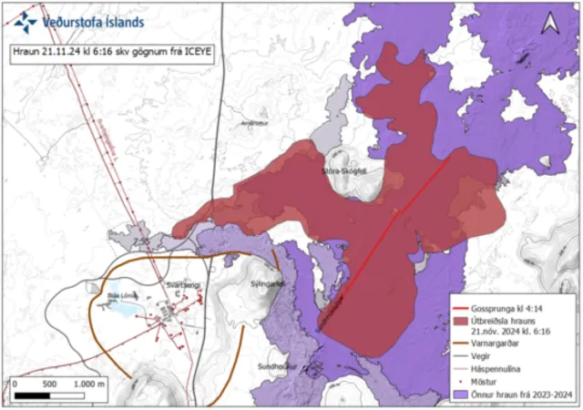 Iceland Volcano Map Shows Lava Flow From Eruption - Newsweek