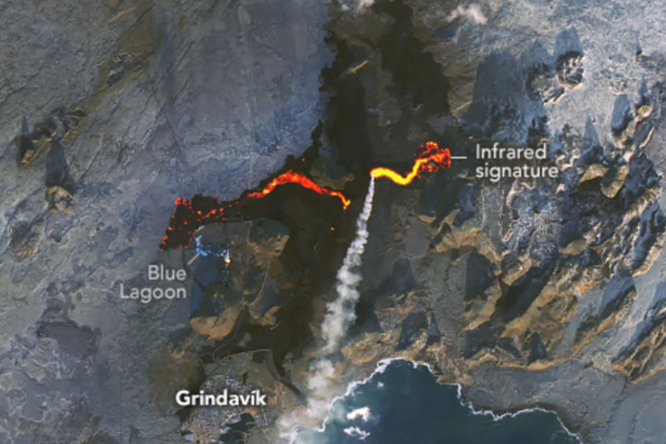 NASA Image Reveals Lava Pouring from Iceland Volcano Eruption - Newsweek
