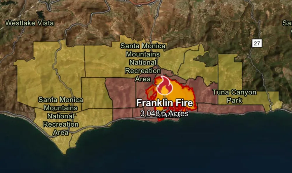 Malibu Wildfire Explodes to 3,000 Acres as Multiple Structures ...