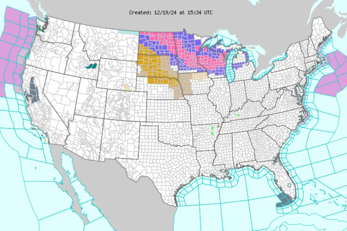 Map Shows Winter Storm Warning Issued for 4 States Ahead of Christmas ...