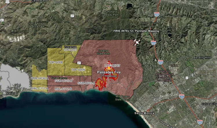 Pacific Palisades Wildfire Maps Show Blaze Exploding in Size - Newsweek