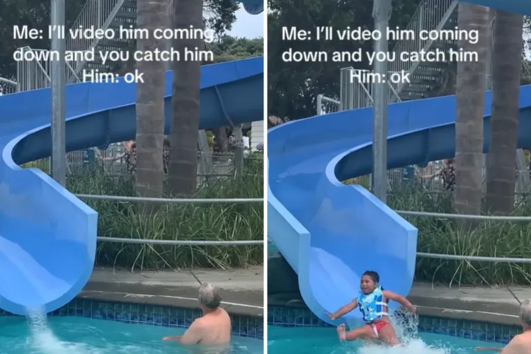 Grandpa Given One Important Job at Waterslide, Fails Miserably - Newsweek