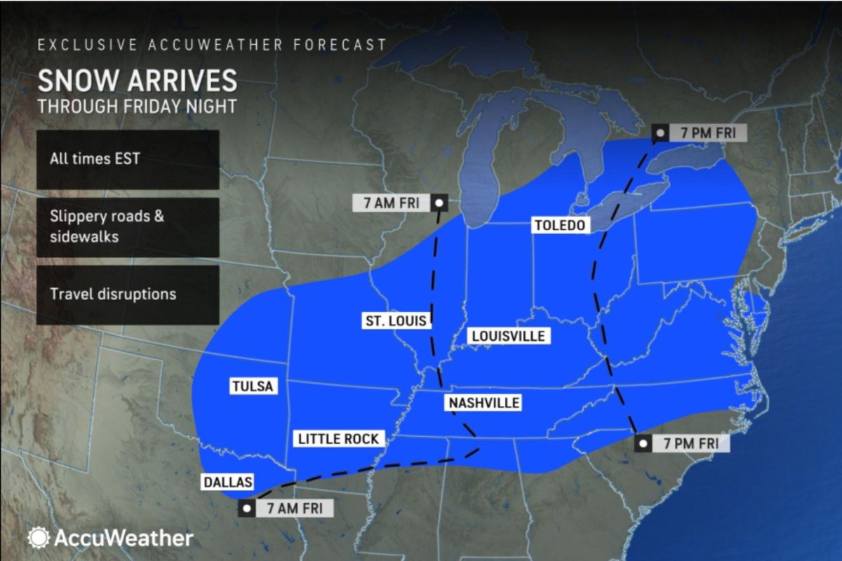 Map Shows States Forecast to See Snow Tonight - Newsweek
