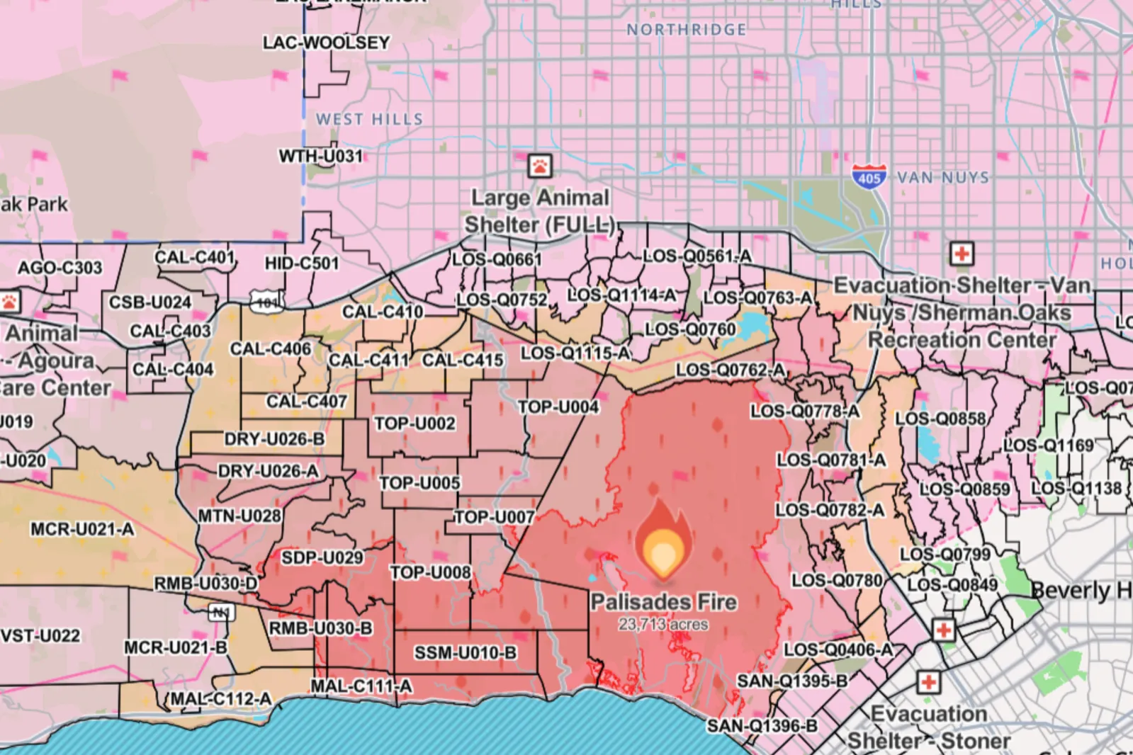 California Fire Map, Update for Auto, Palisades, Eaton Fires Amid ...