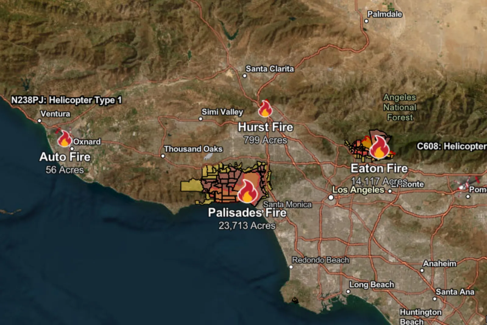 Map Shows 2028 Olympics Venues Surrounded by Los Angeles Fires - Newsweek