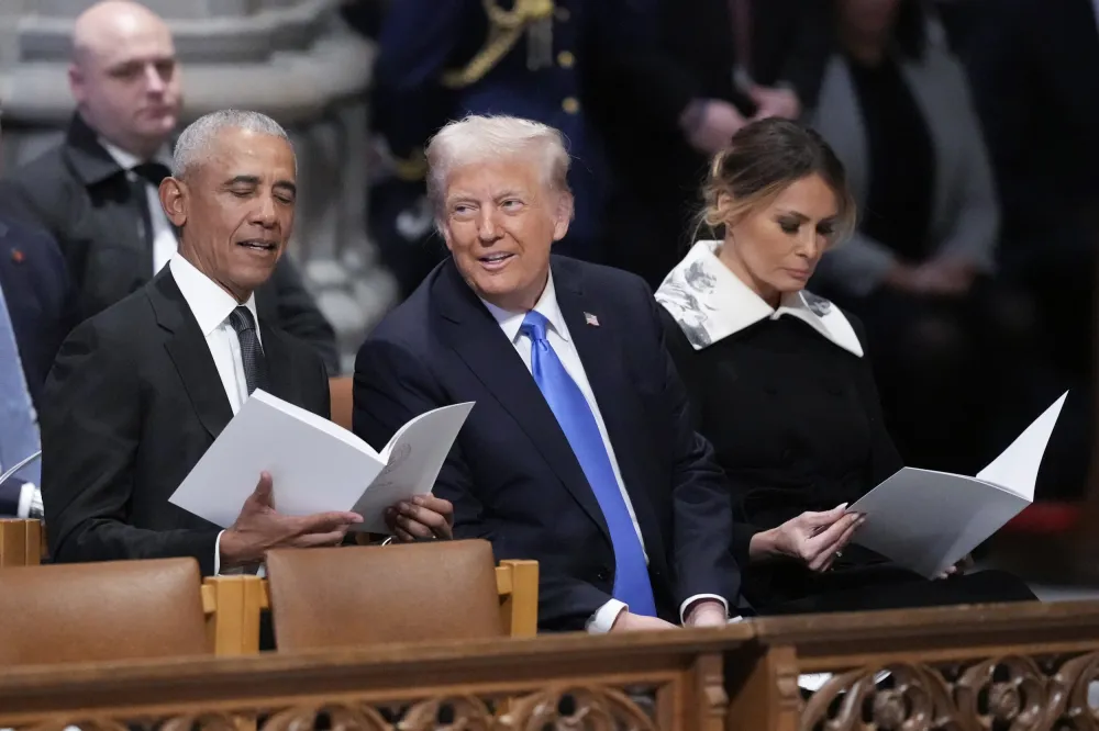 Donald Trump Shares Fake Barack Obama Chat Video from Carter’s Funeral ...