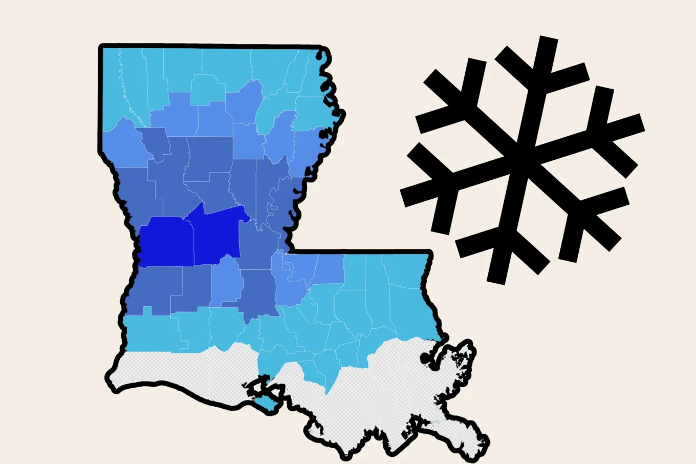 Louisiana Map Shows Snow Severity from Winter Storm - Newsweek