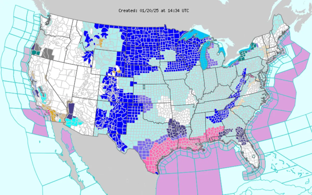 Winter Storm Map Shows ‘Extreme Cold’, Freeze Warnings in 32 States ...