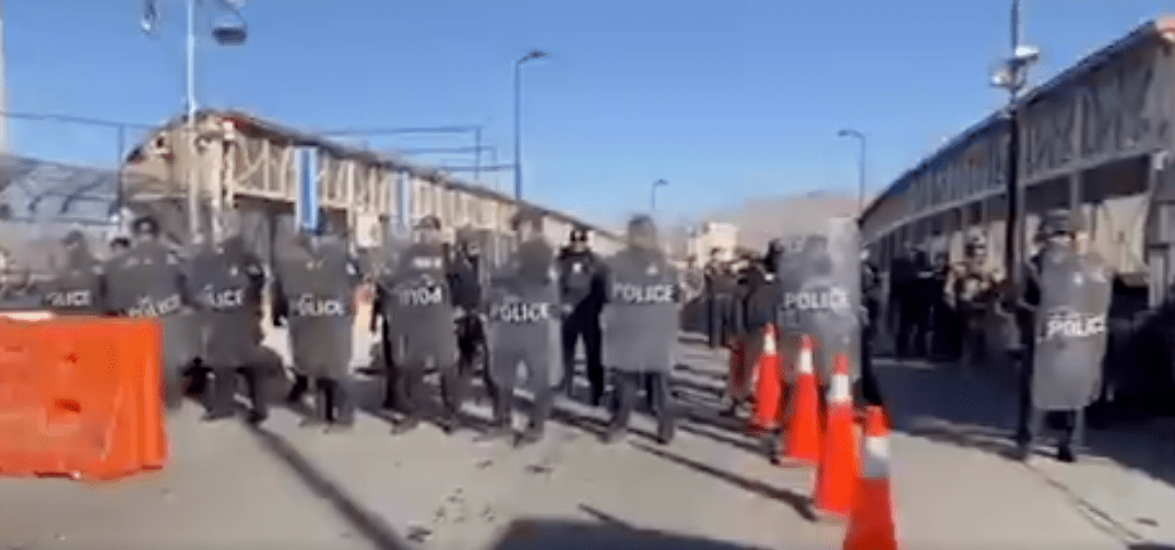 Video Shows Riot Police Amassing at Border As Trump Sworn In - Newsweek