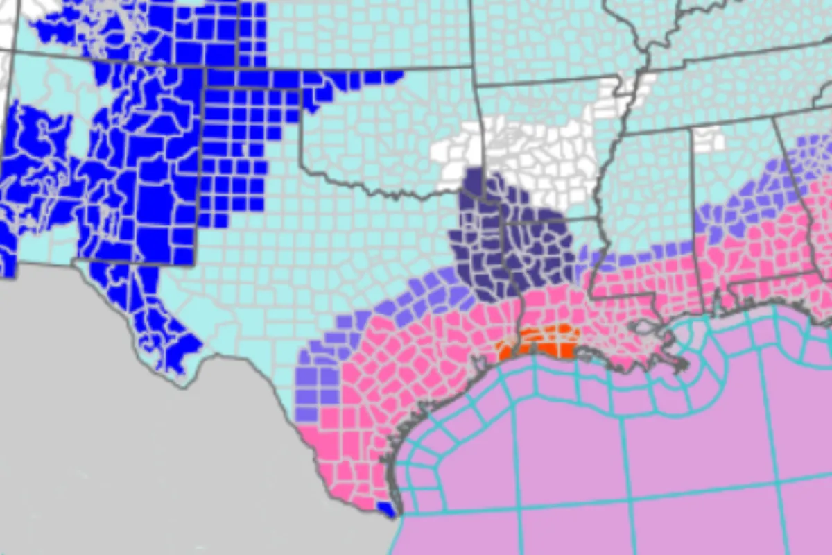 Texas Snow Map Shows Counties Facing Blizzard Warning - Newsweek