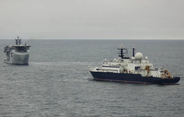 Map Shows NATO Ship Intercepting Russian Spy Vessel Approaching Coast ...