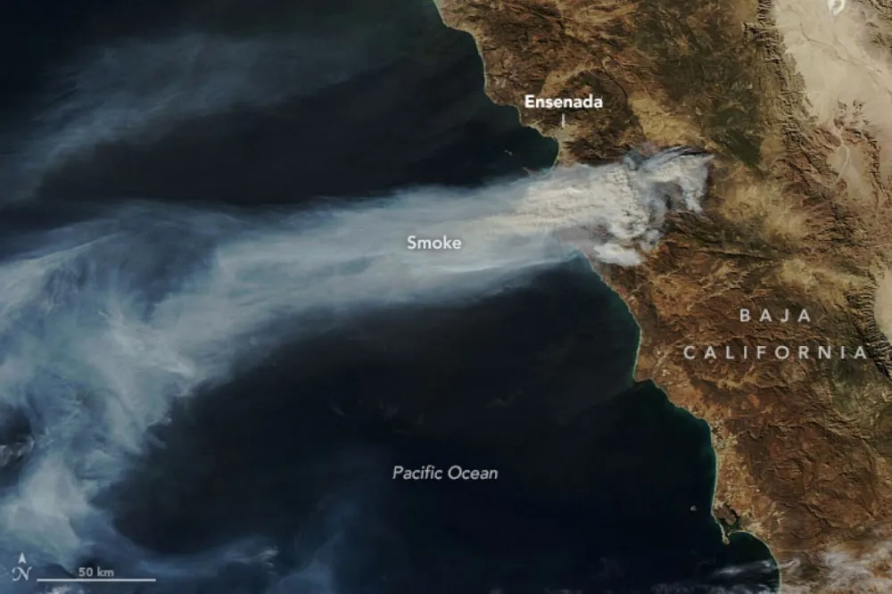 NASA Images Reveal Massive Fires in Baja California - Newsweek