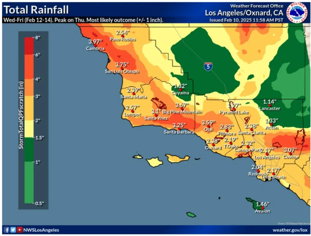 Map Shows California Cities Getting Hit Hardest by Huge Rainstorm ...