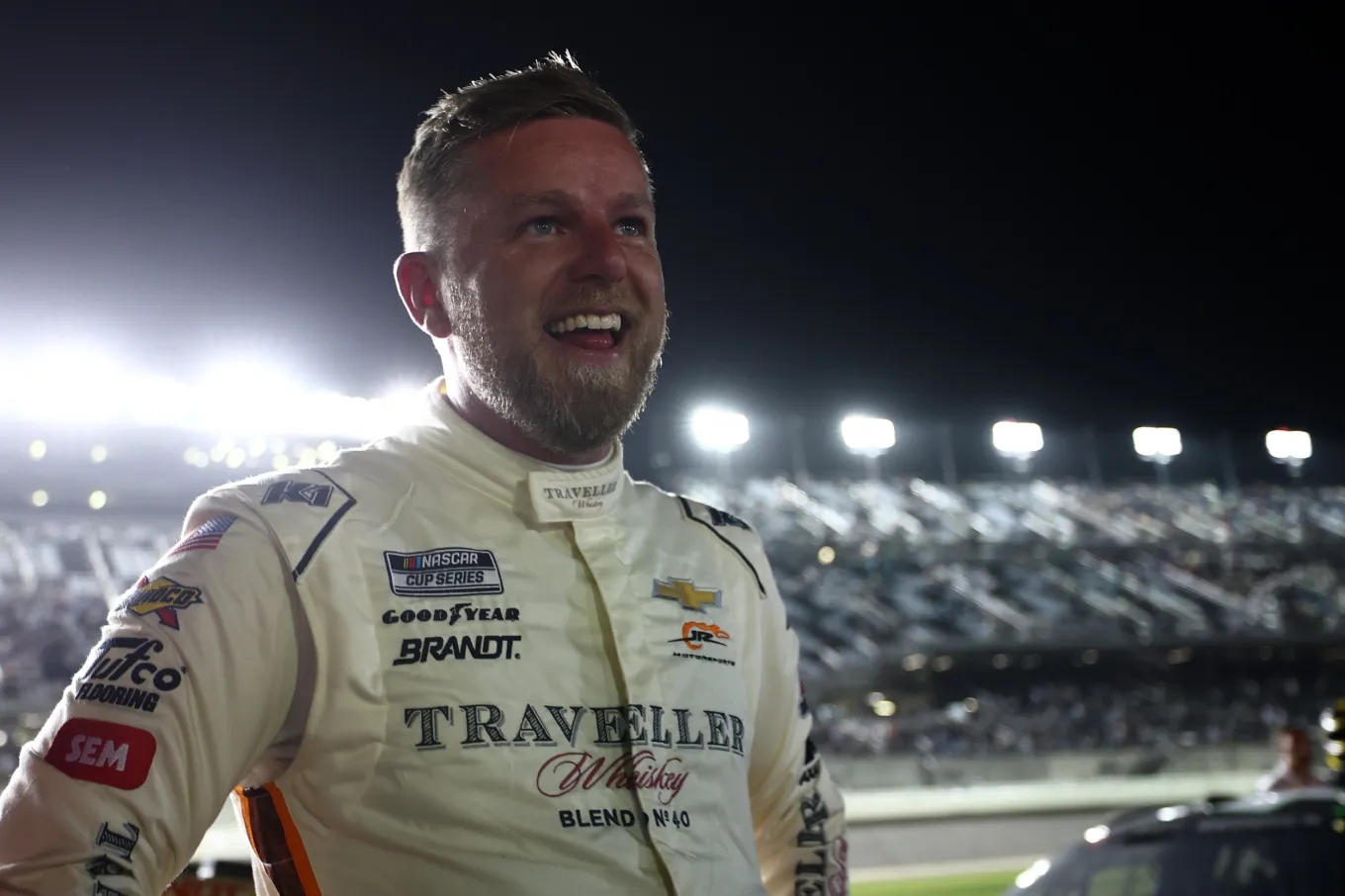 Justin Allgaier Holds Hands Up After Massive Last-Lap NASCAR Xfinity ...