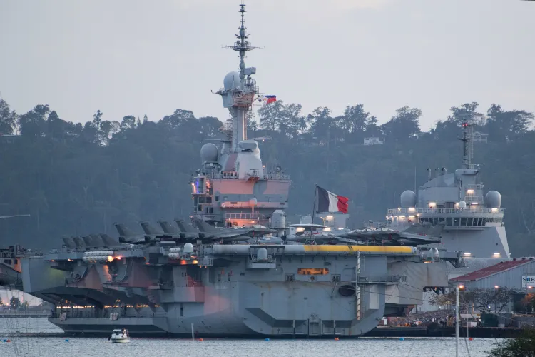 Map shows French aircraft carrier's historic deployment to Pacific ...