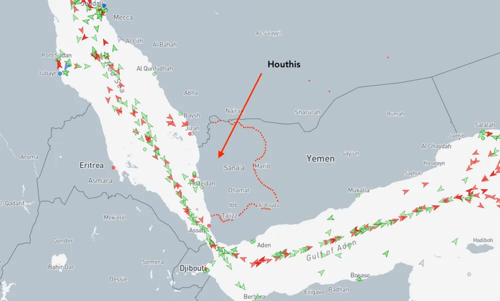 Map Shows How Houthis Threaten Vital Global Shipping - Newsweek