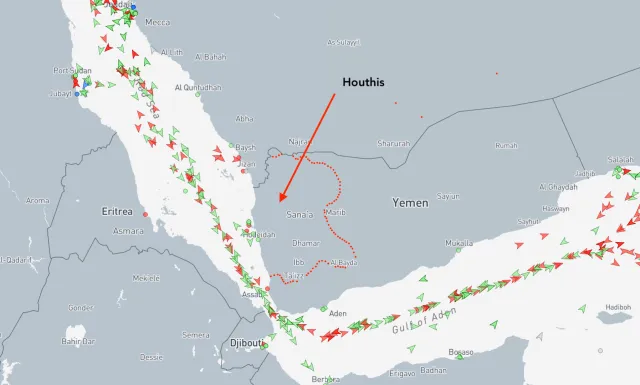 Map Shows How Houthis Threaten Vital Global Shipping - Newsweek