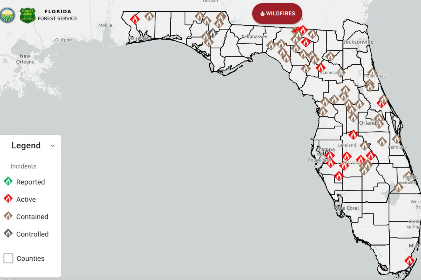 Florida Wildfire Map Shows Blazes Raging After Roads Severed - Newsweek