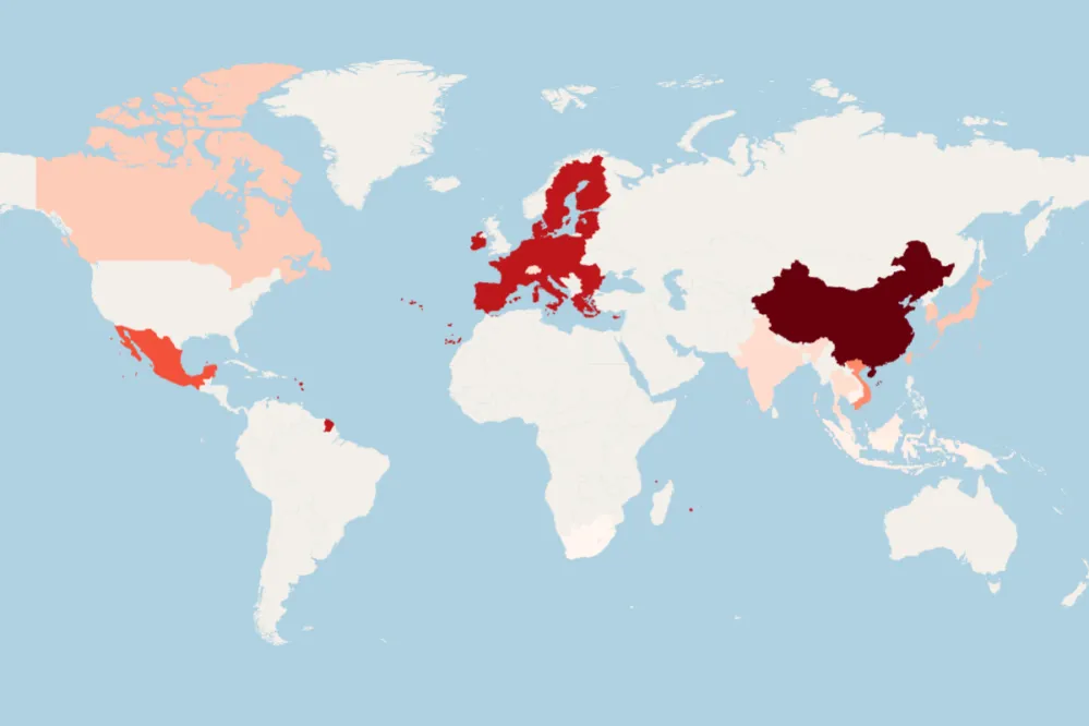 Map Shows ‘Dirty 15’ Countries Trump Could Hit With New Tariffs - Newsweek