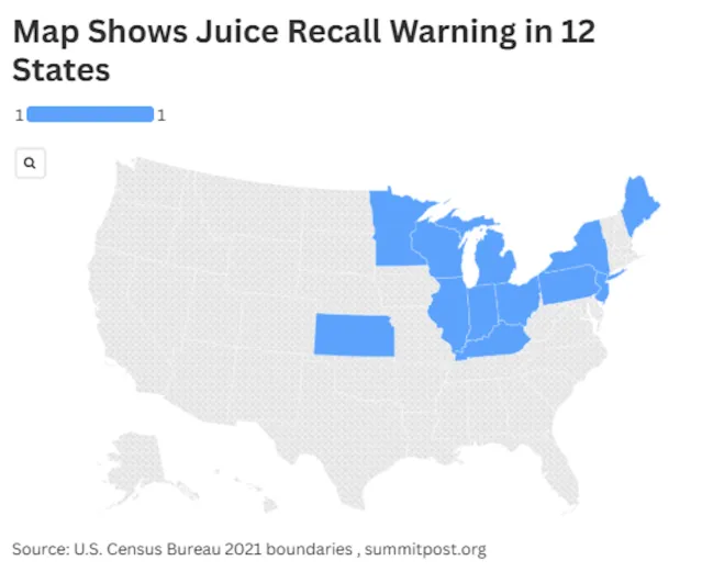 Map Shows Juice Recall Warning in 12 States - Newsweek