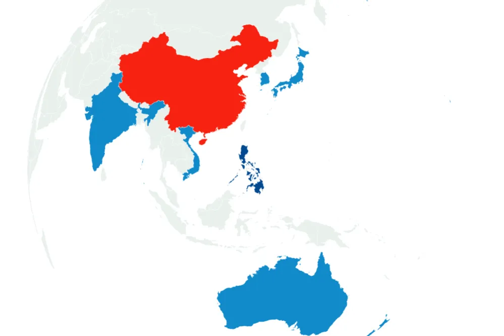Map Shows New Alliances Growing on China’s Doorstep - Newsweek