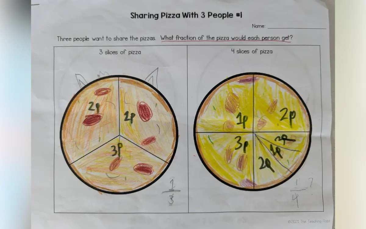 Dad Stumped Over Daughter’s Second-Grade Math Homework About Pizza ...