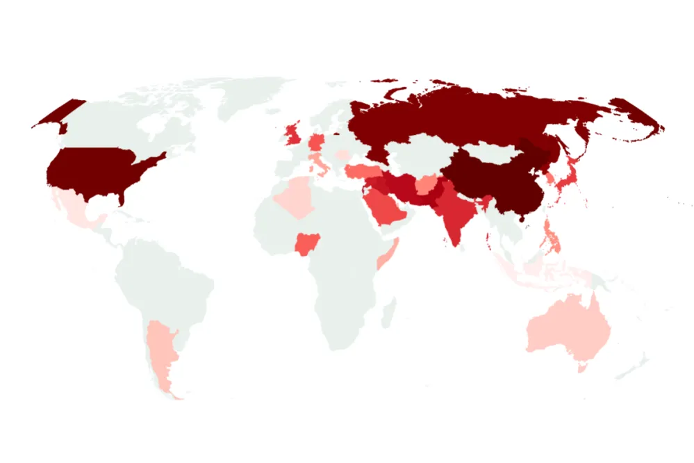 Map Shows World’s Most Hated Countries - Newsweek