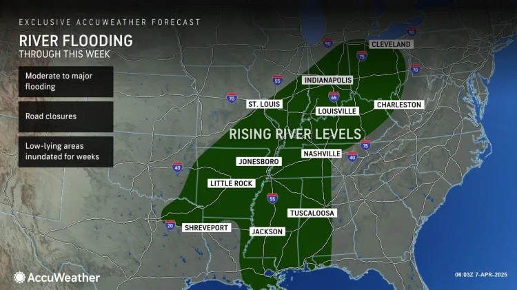 Map Shows Where Major River Flooding Could Last ‘Weeks’ - Newsweek