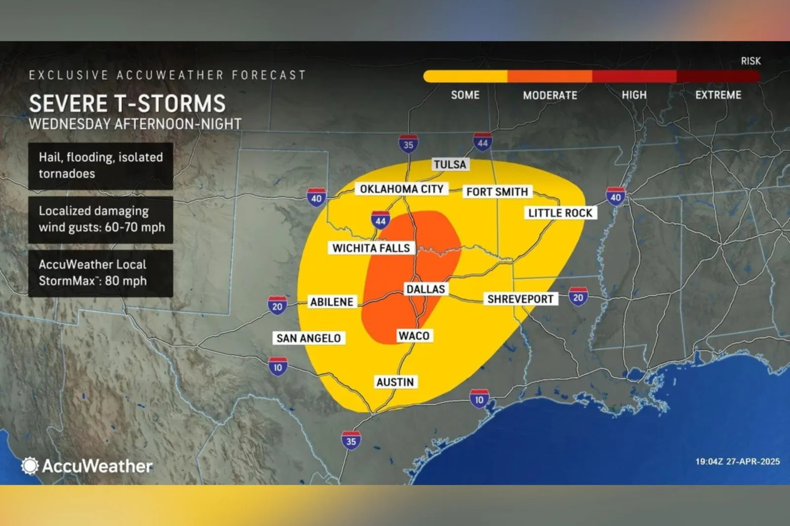 Maps Show States Facing Severe Thunderstorm, Tornado Risk This Week ...