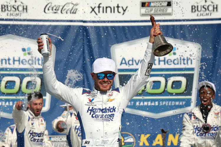 Kyle Larson Reacts To NASCAR Cup Series Kansas Win: 'Struggling A ...