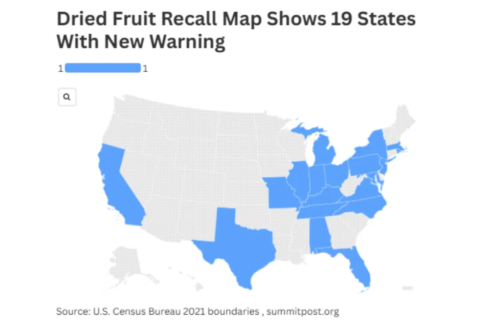 Dried Fruit Recall Map Shows 19 States With New Warning - Newsweek