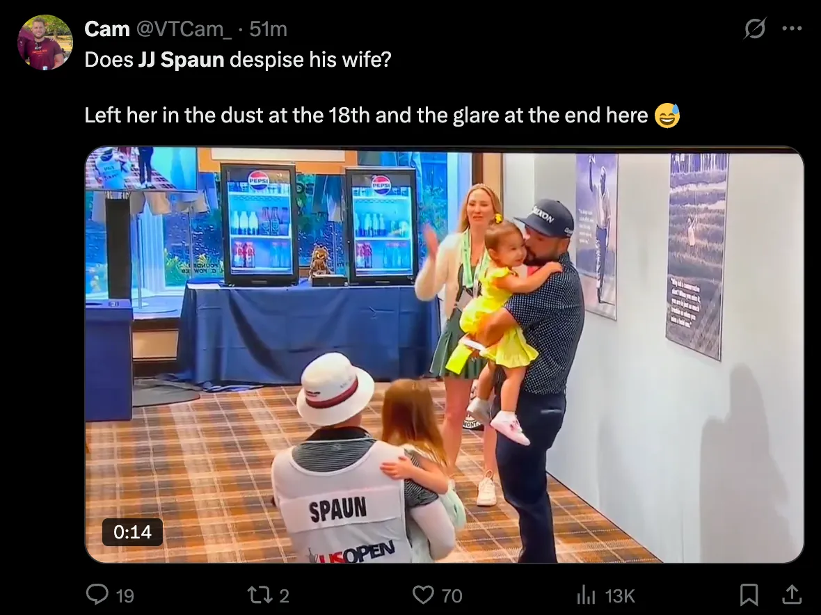 U.S. Open: What happened between JJ Spaun and his wife, Melody - Newsweek