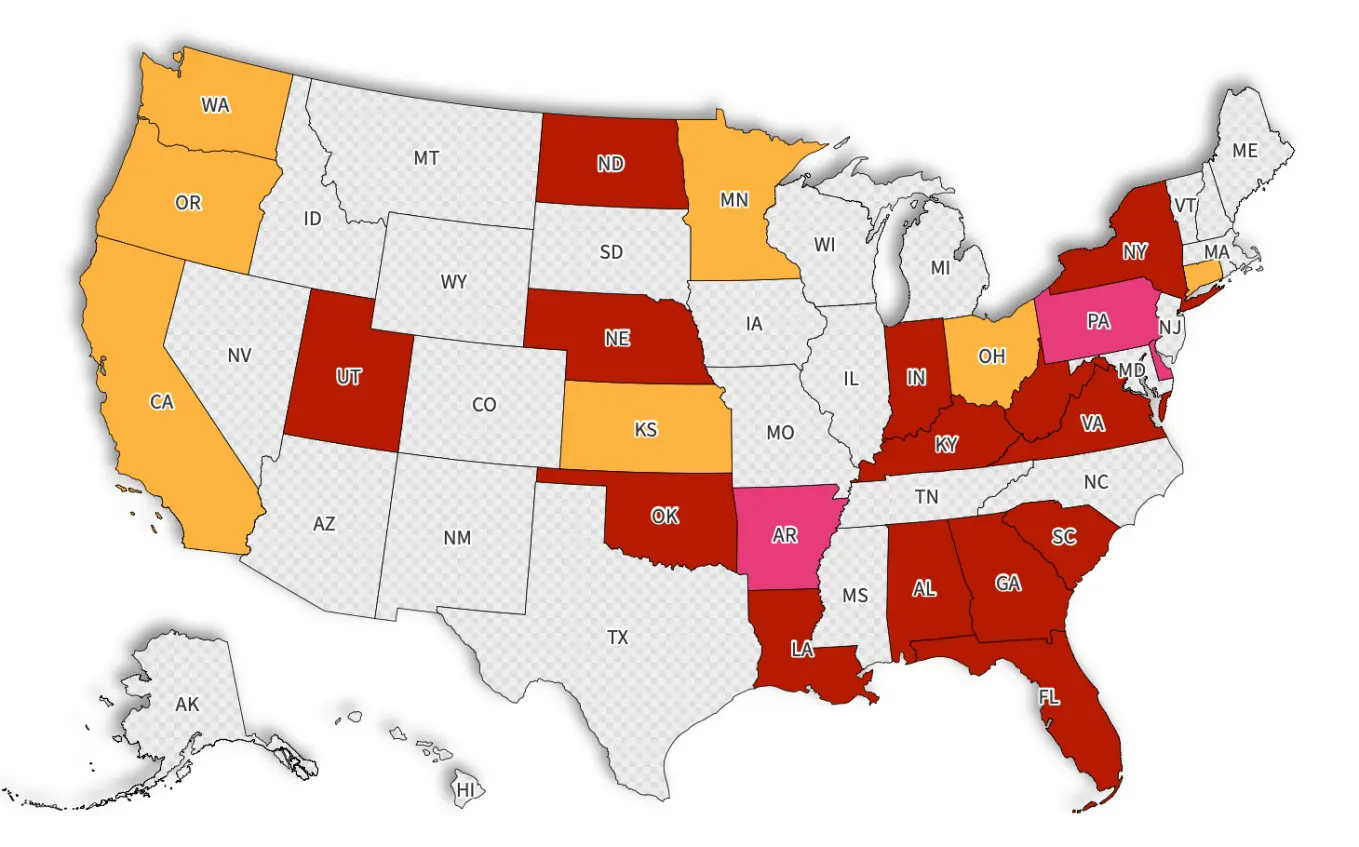 Map Shows US States With School Phone Bans - Newsweek