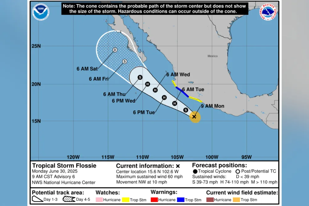 Tropical Storm Flossie Path Map, Tracker Reveals Hurricane Danger Zones ...