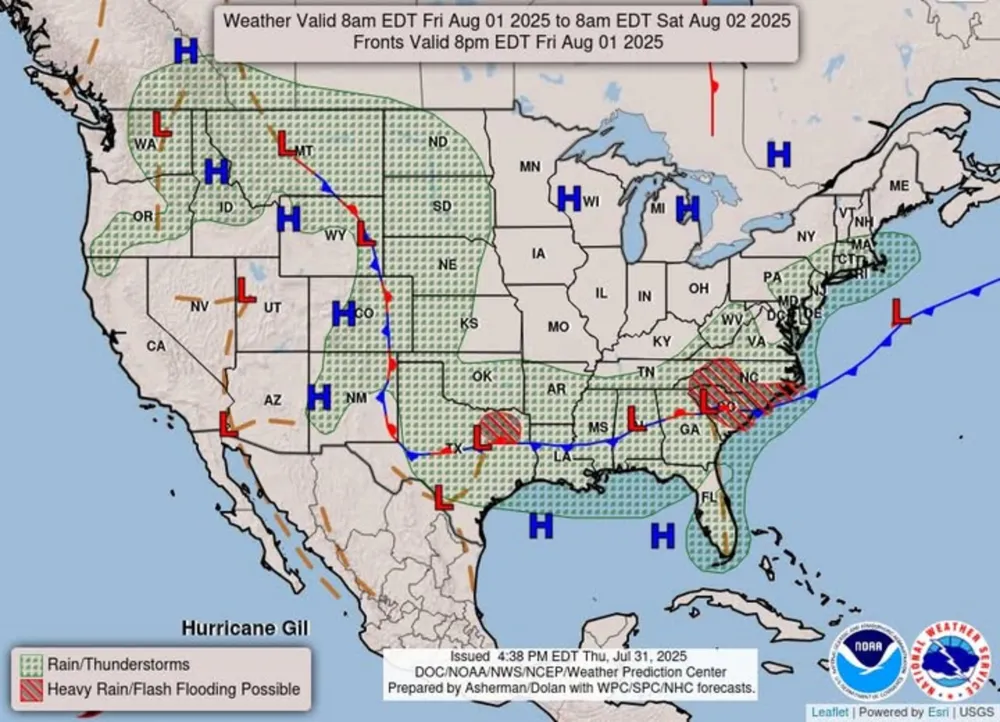 Map Shows Flash Flood Threat Affecting Millions on Friday - Newsweek