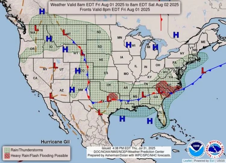 Map Shows Flash Flood Threat Affecting Millions on Friday - Newsweek