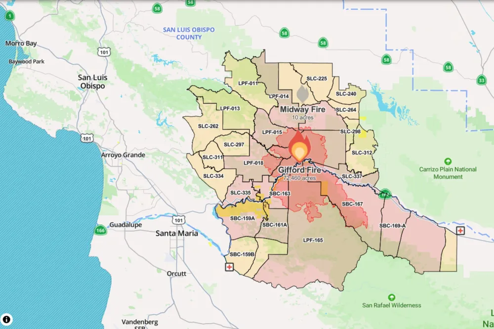 California Fire Map, Update As Evacuation Orders Issued for Gifford ...