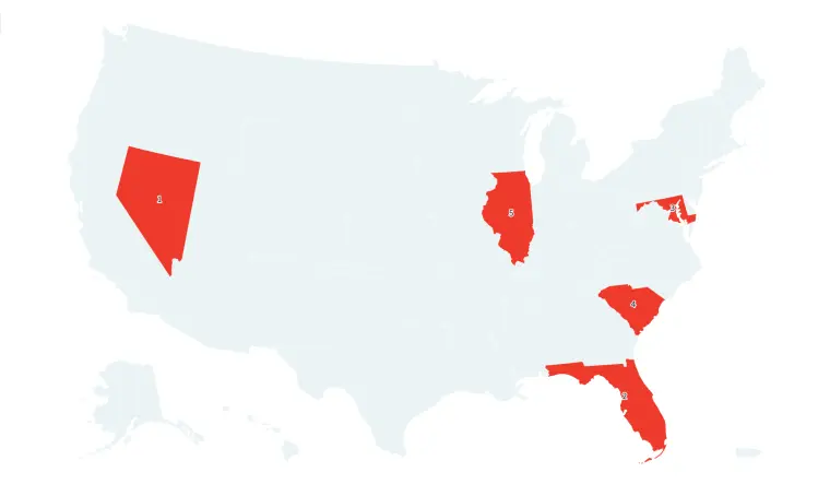 Map Shows States With Highest Number of Home Foreclosures - Newsweek