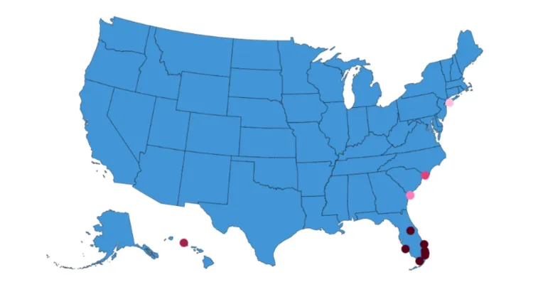 Map Shows Where Shark Attacks Have Happened in the US So Far This Year ...