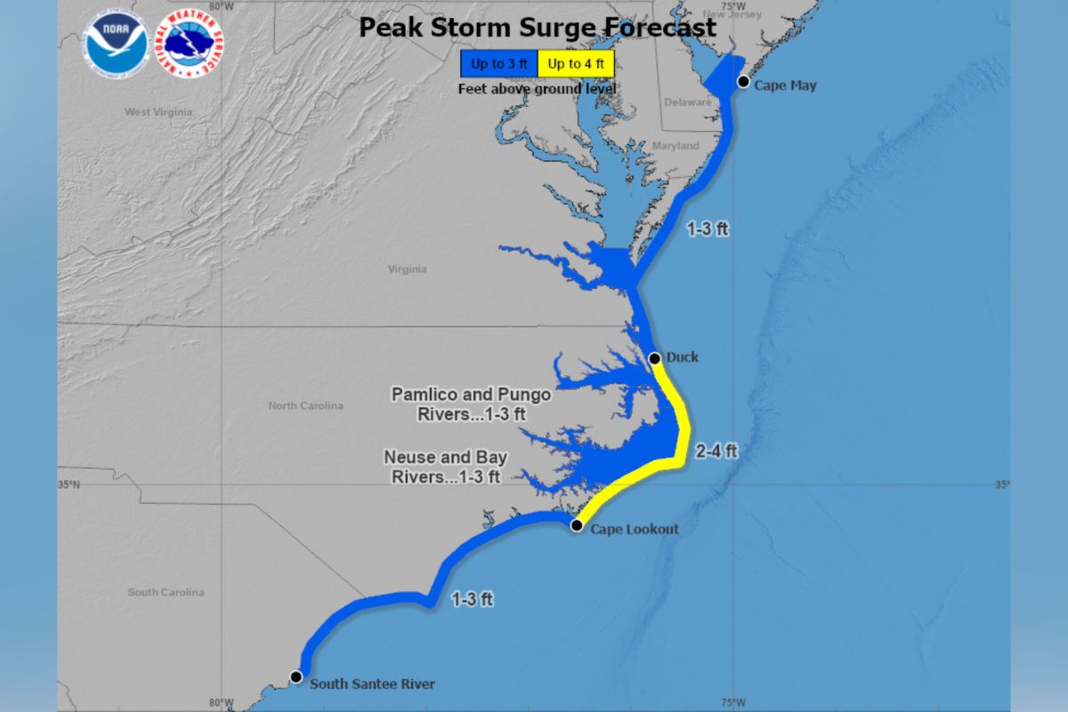 Hurricane Erin Storm Surge Map Shows Areas Most at Risk - Newsweek
