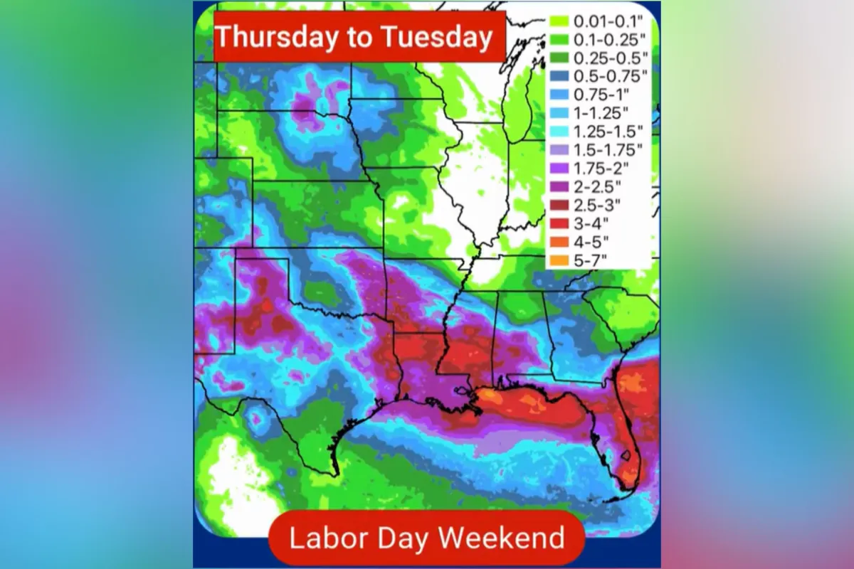 Labor Day Weekend Weather Maps Show States Facing Heavy Rain, Flash ...