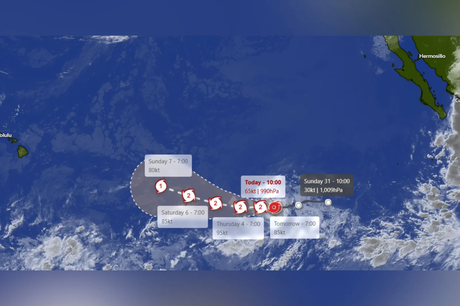 Hurricane Kiko Path, Map as Storm Upgraded - Newsweek