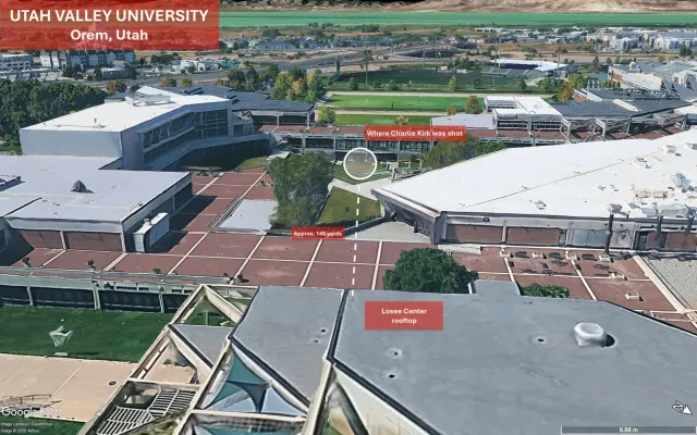 Charlie Kirk Shooting: Maps Show Site, View From Nearby Rooftop - Newsweek