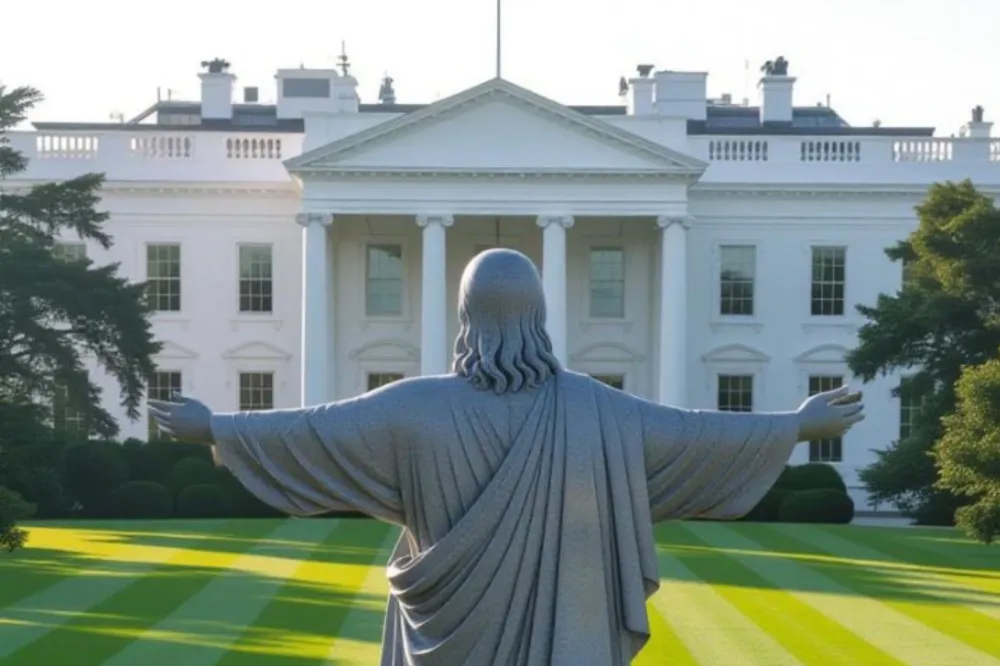 Fact check: Is Trump building giant Jesus statue on White House lawn ...