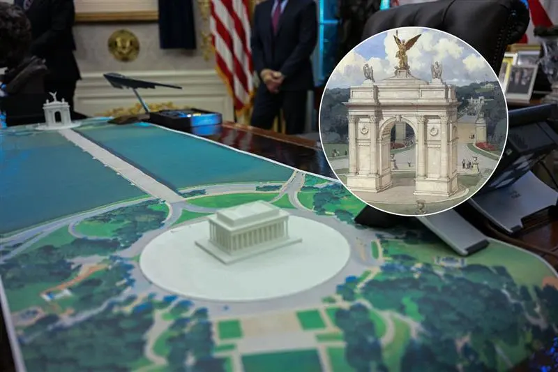 Proposed Trump monument next to Lincoln Memorial seen in White House ...